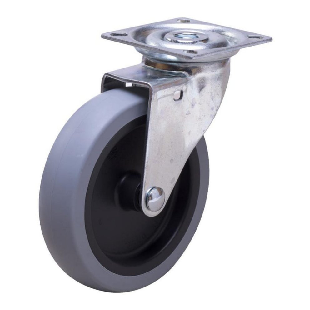 Hjól 100mm 55kg A2P TPE Með Snúning | Ferro Zink HF